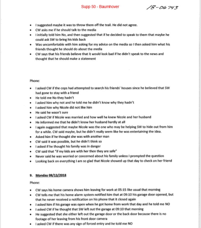 Nichol Kessinger’s 7 Pages of Typed Notes – which she gave to Detective ...